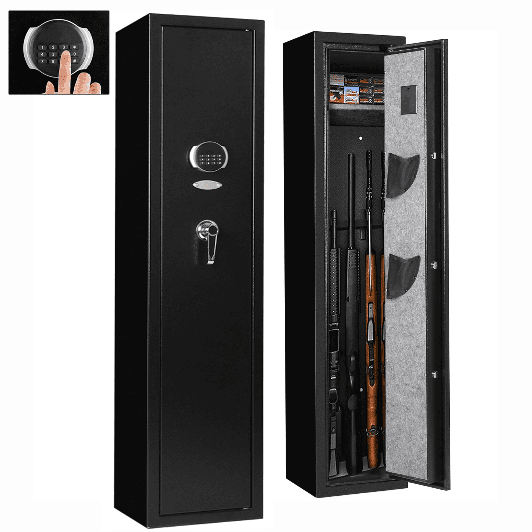 Seizeen Rifle Gun Safe Cabinet, 2-Safe Opening Ways Long Rifle Safe ...