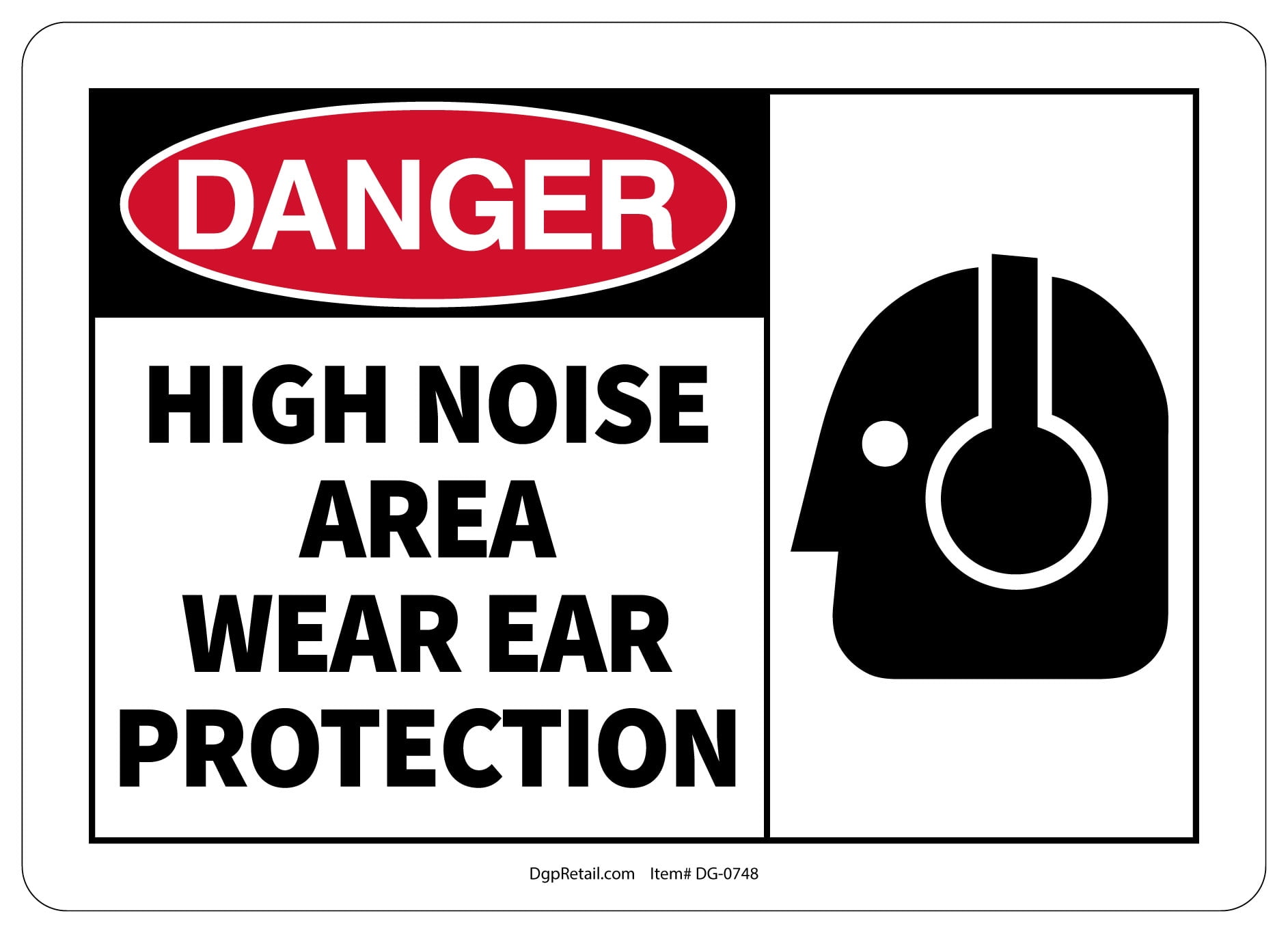 OSHA DANGER SAFETY SIGN HIGH NOISE AREA WEAR EAR PROTECTION - Walmart.com