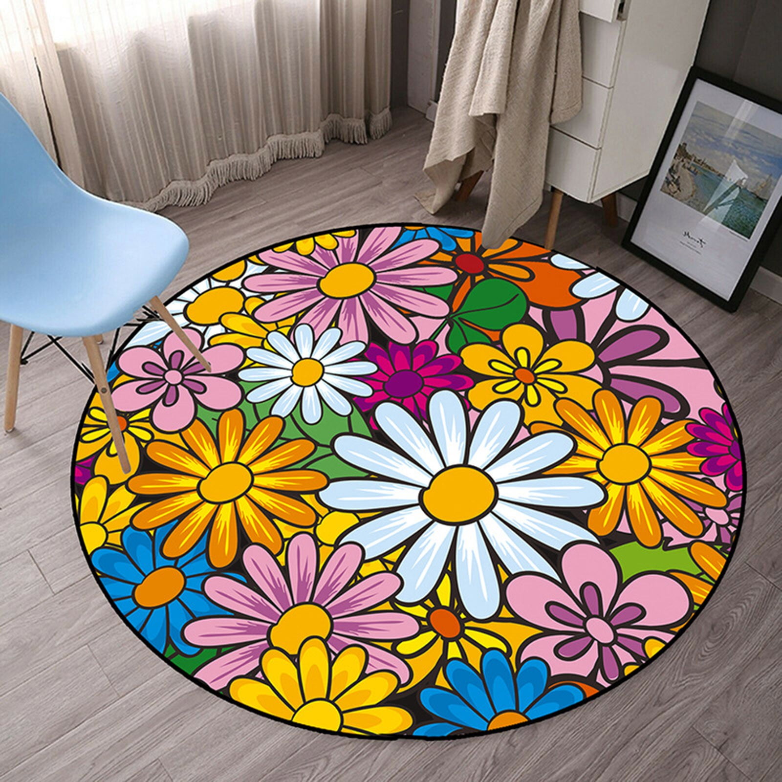Click here for Unbranded 60x60cm Sunflower Washable Rug  Non-Slip... prices