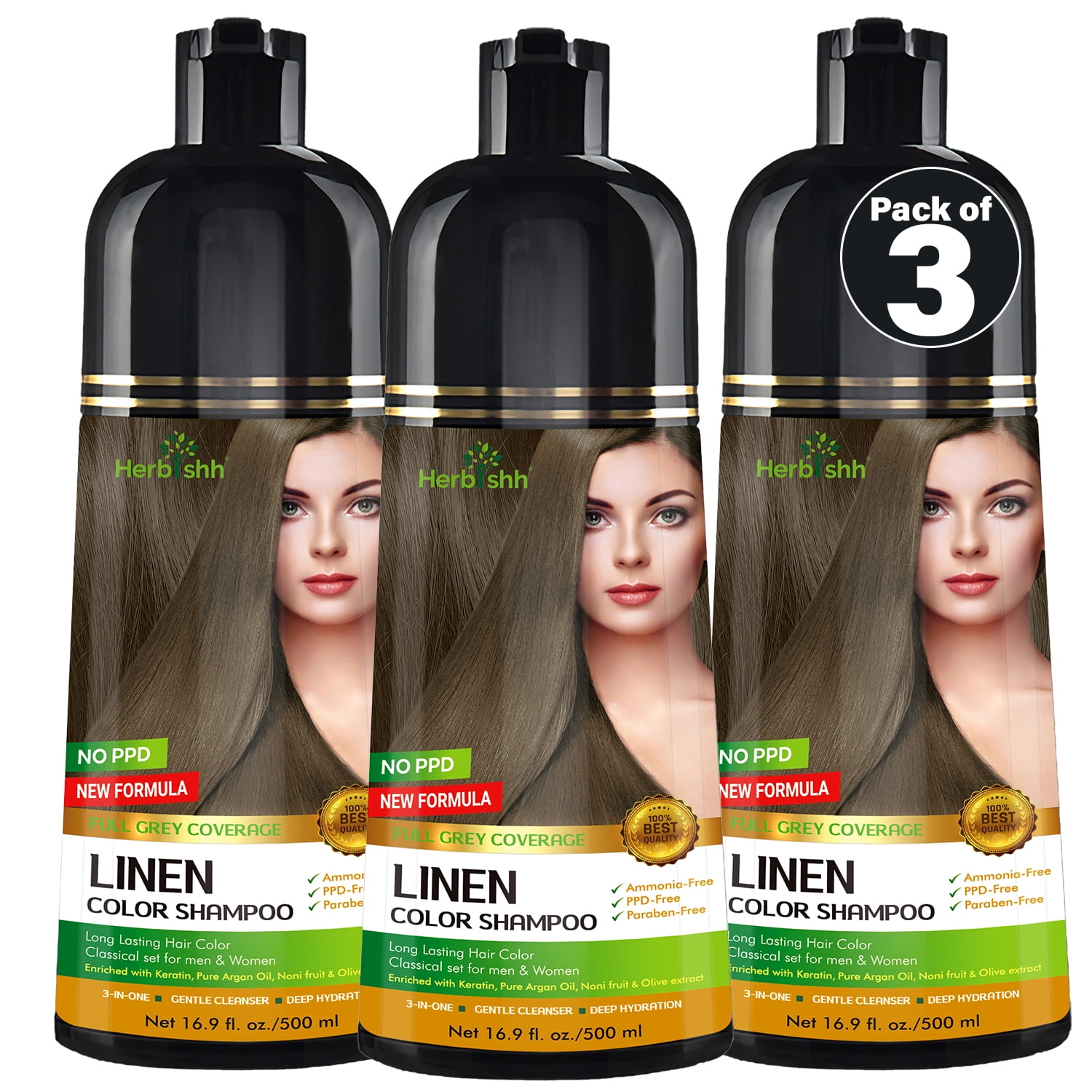 Click here for (3 Pack) Herbishh Hair Color Shampoo For Gray Hair... prices