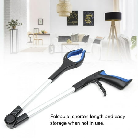 Domqga Blue Foldable Long Pick Up Reacher Grabber Helping Hand Tool for ...