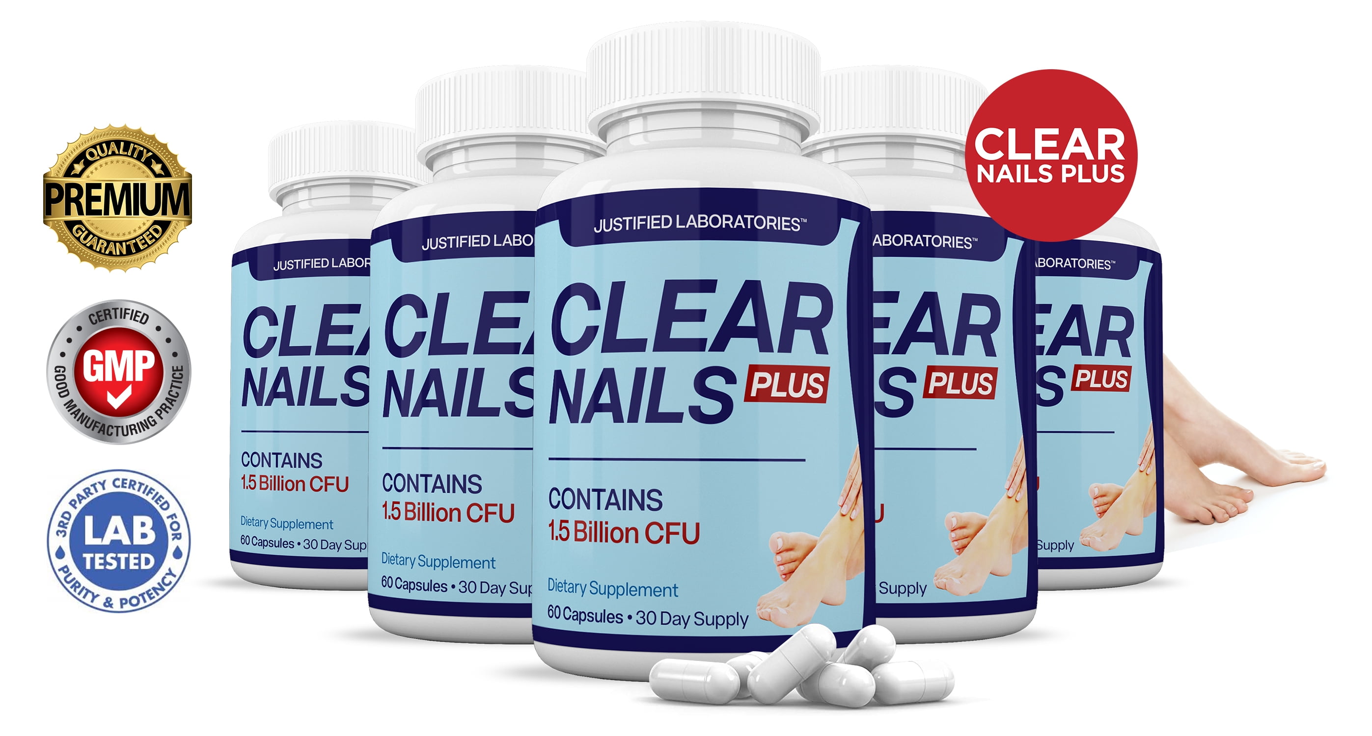 (5 Pack) Clear Nails 1.5 Billion CFU Probiotic Nail Support 300 ...