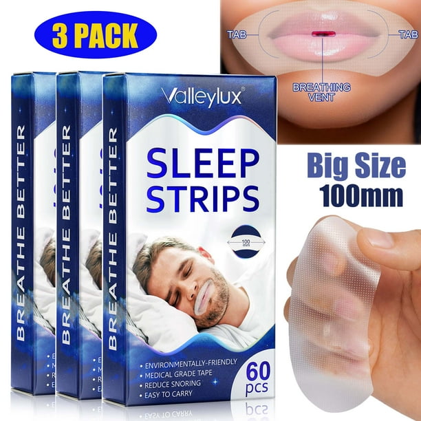 Valleylux Mouth Tape 180PCS Snore Strips 100mm Large Size Snore Stopper ...