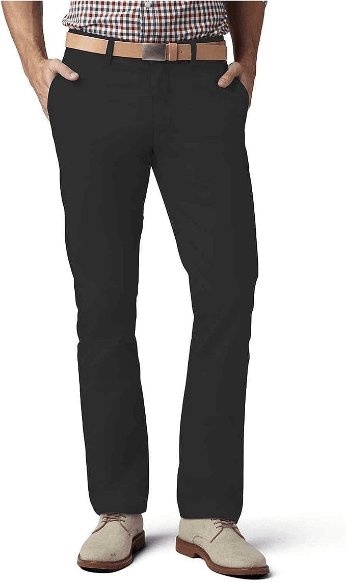 Dockers Men's Modern Khaki Slim Tapered Flat Front Pant - (Black, 33W x ...