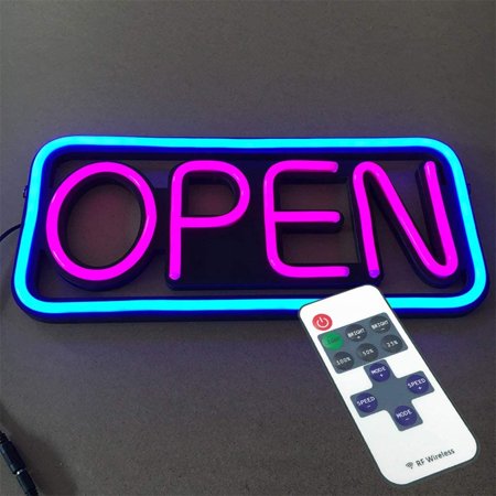 SAYDY Open Sign for Business, LED Neon Signs Light, with Remote Control ...
