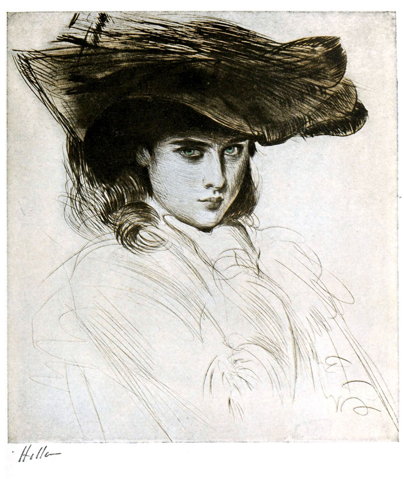 24x29in Laminated Paul Helleu Art Print Poster European Art From a dry ...