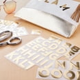 12 Packs: 62 ct. (744 total) Iron-On Gold Foil Block Alphabet by Make ...