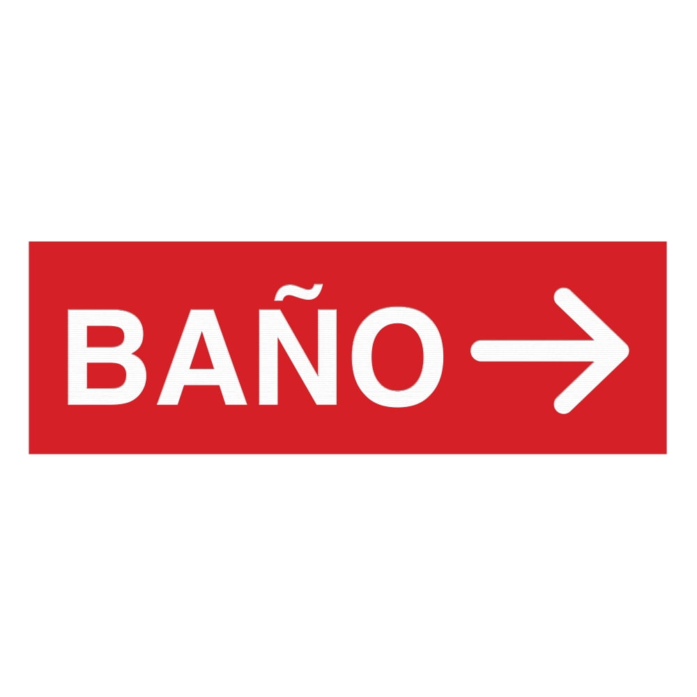 Signs ByLITA Basic Baño Right Arrow Directional Sign (Red) - Medium ...