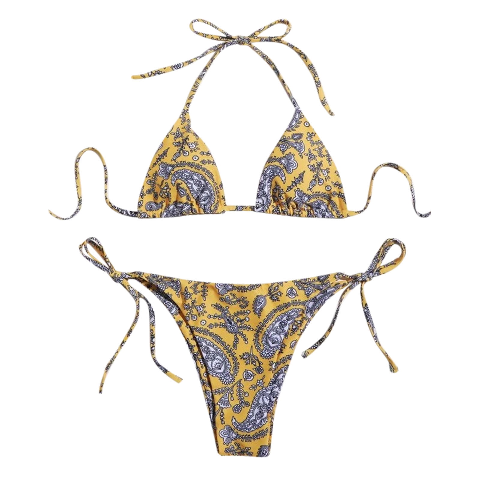 Bigersell Womens 2 Piece Bikini Ladies Female Floral Print Split Bikini Swimsuit Regular Female