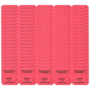 MIDWAY MONSTERS 2,000 Red Two Part Double Roll Raffle Tickets 50/50 ...
