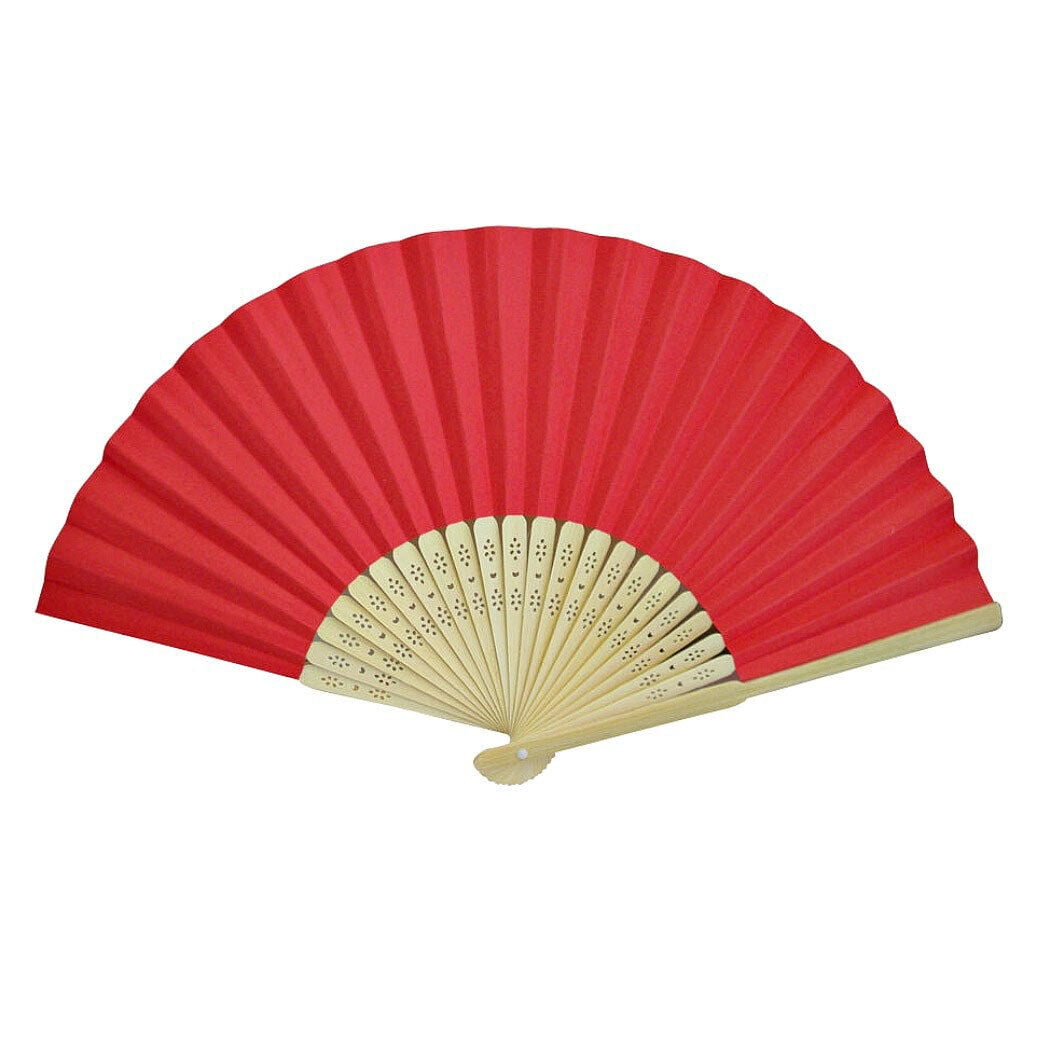 10 PAPER FANS Folding Hand Fan Wedding Gift Party Favor Bamboo Set Lot ...