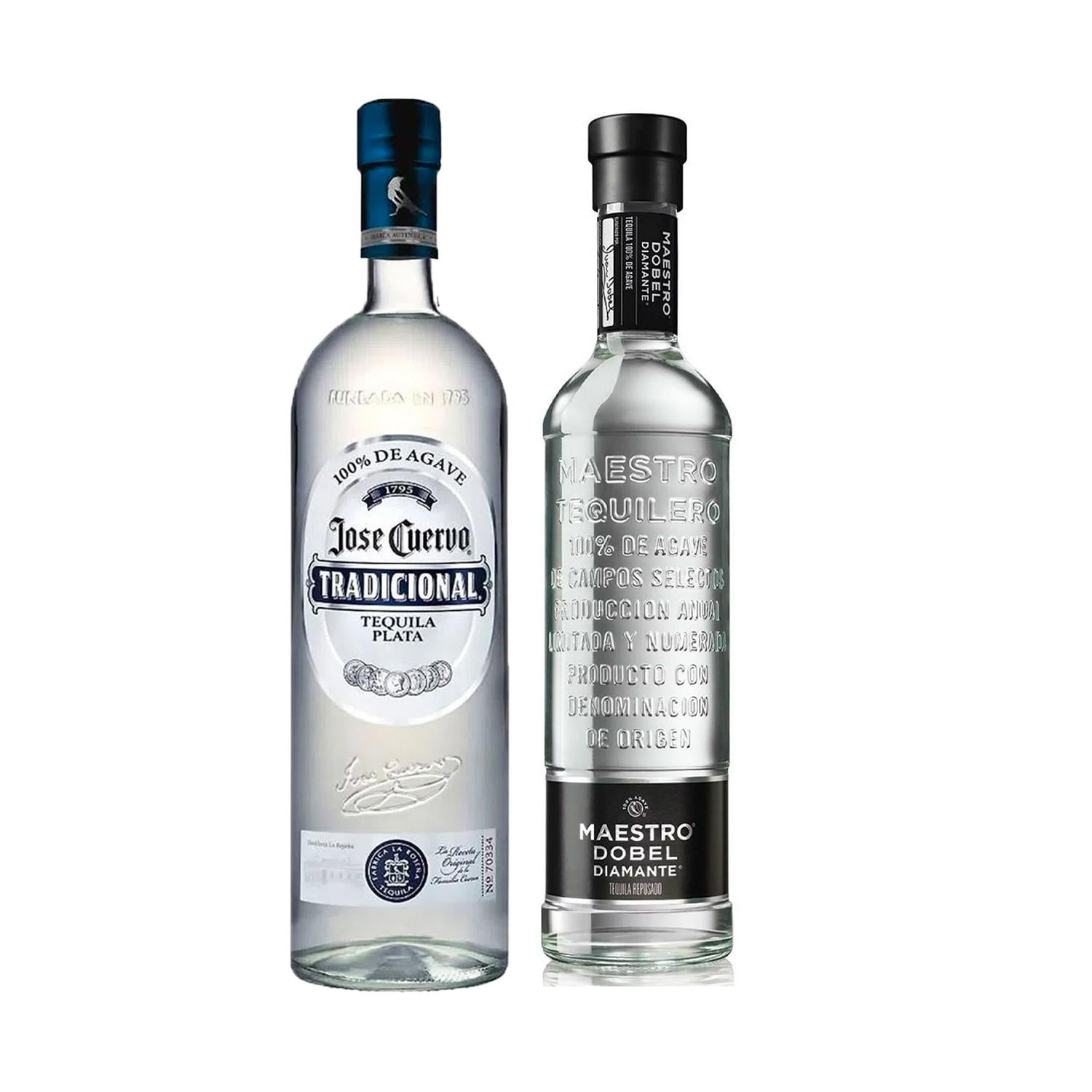 Tequila Jose Cuervo Tradicional Plata 950 ml + Tequila Maestro Dobel ...