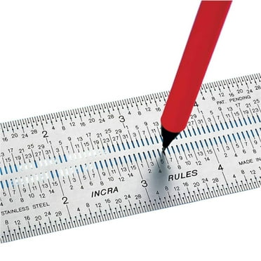 Victor Technology Easy Read Ruler, 12", Blue/Black, Stainless Steel ...
