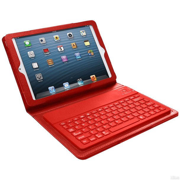 Bluetooth Keyboard Case for iPad Mini- Red - Walmart.com