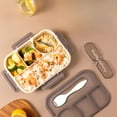 Compartmentalized Sealed Bento 1100ml-Proof Lunch with Fork & Spoon ...