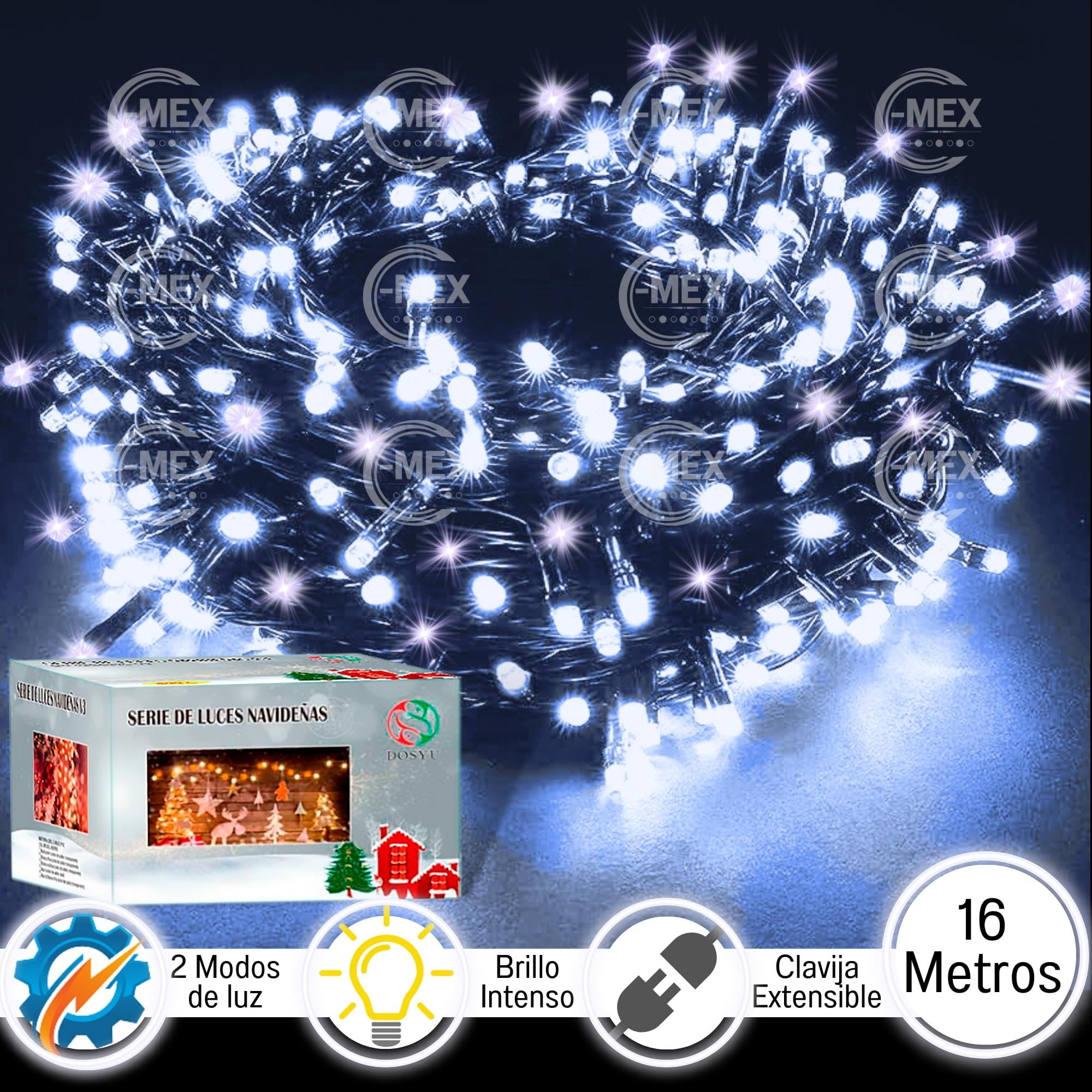 Luces navideñas DOSYU 1000 LEDs Blanco Frío 16 Metros | Walmart en línea