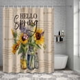 Bathroom Shower Curtain Hello Spring Blossom Sunflower Lavender ...