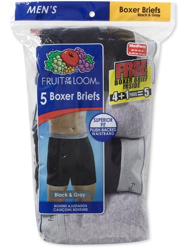 Ftl 5pk Bonus Black/gray Bxr Brf, Medium - Walmart.com