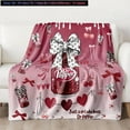 Dr Pepper Flannel Throw Blanket with Bows & Soda Bottle Prints, Soft ...