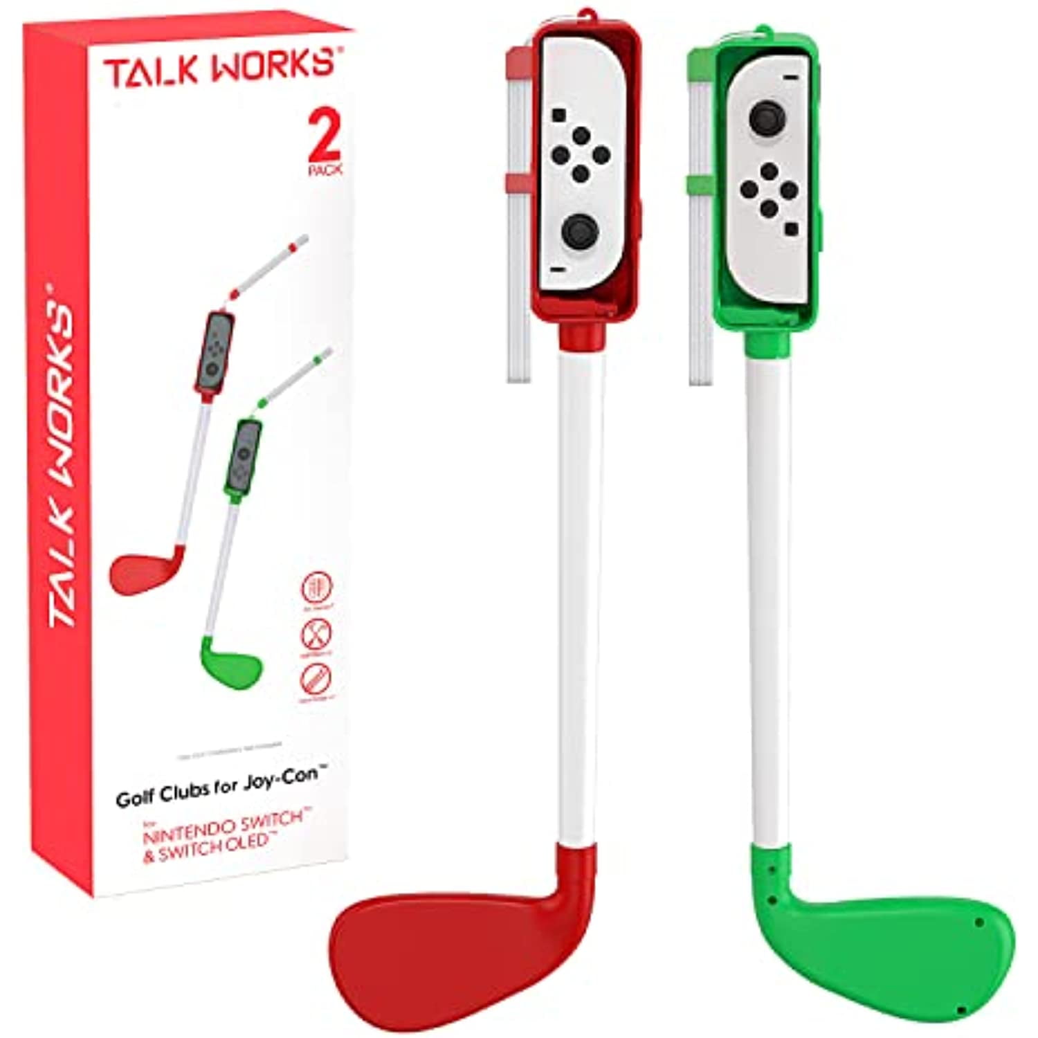 TALK WORKS Golf Clubs for Nintendo Switch Joy-Con Controllers, 2 Pack ...