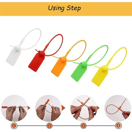 YDJKET 100 Pieces Multicolored Cable Ties, 250mm Security Seal Tags ...