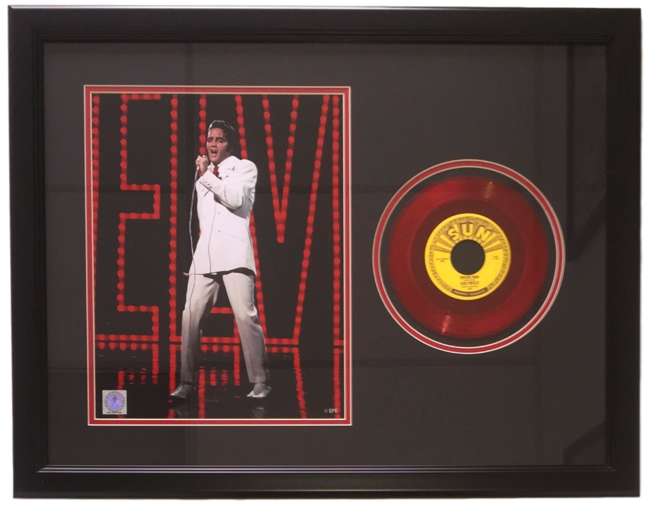 Elvis Presley Framed 20x27 Mystery Train Red 45 Record Collage ...