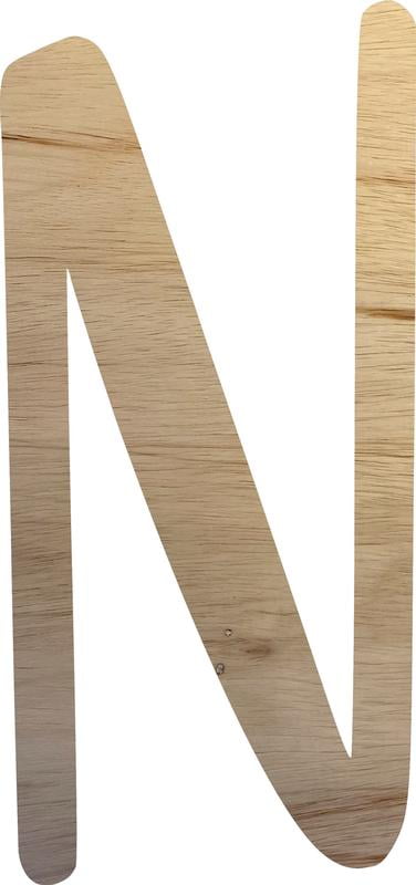 Blank Wooden Craft Letter N, Unfinished 22'' Tall Wood Alphabet Letter ...