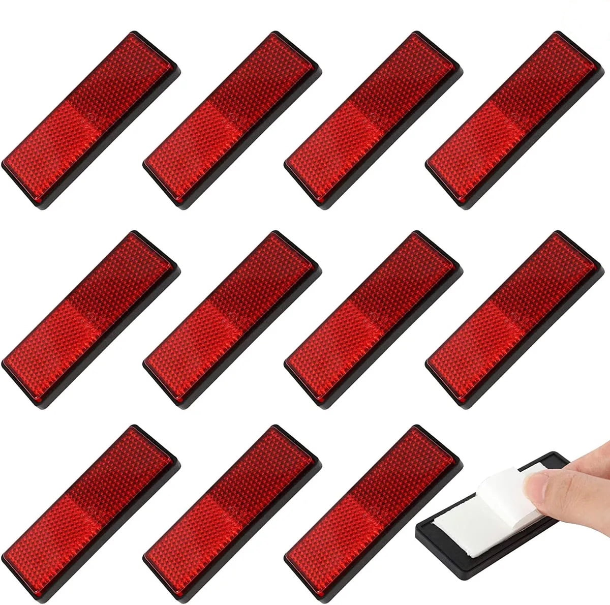 Trailer Reflector Rectangular 12 Pcs Self-adhesive Reflector ...