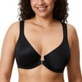 DELIMIRA Women's Front Closure Bras Posture Underwire Unlined Back Support Bra Plus Size ...