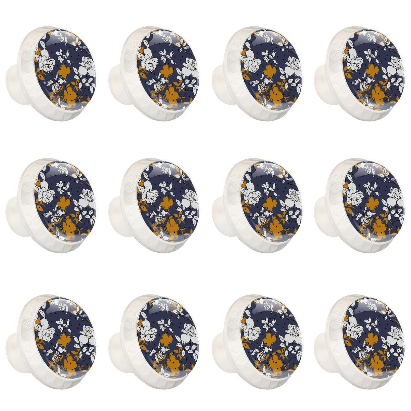 12 Pcs White Roses Knobs for Kitchen Cabinet Cupboard Dresser Bookcase Drawer Pulls Handles ...