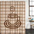 Beige Coffee Shower Curtain Set - 72" x 78" Washable Bathtub Curtain ...