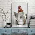 AVOI Funny Chicken Bathroom Canvas Wall Art Cute Chicken In Toilet ...