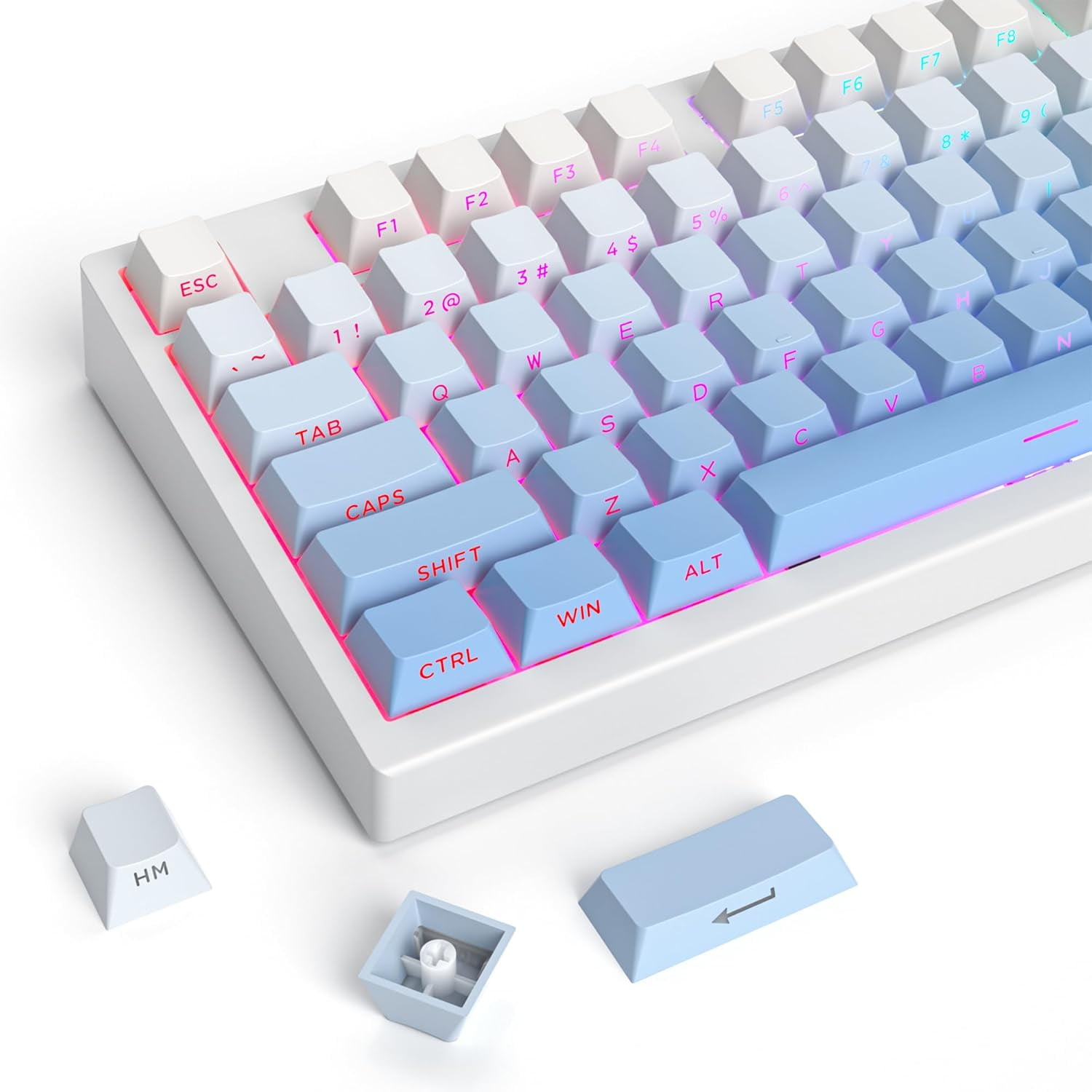 AIR-Minimalist Side Print Keycaps, Shine Through Keycaps, PBT Double ...
