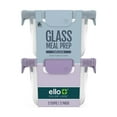 (2 pack) Ello Color Lock Clear Glass Leak-Proof Food Storage Container ...