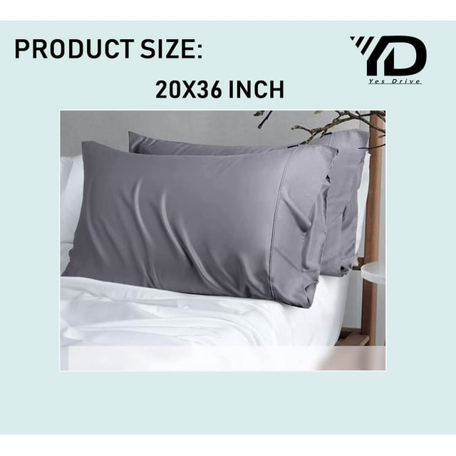 Bamboo Cooling Pillowcases King Pillow Cases Set of 2 Breathable Cool ...