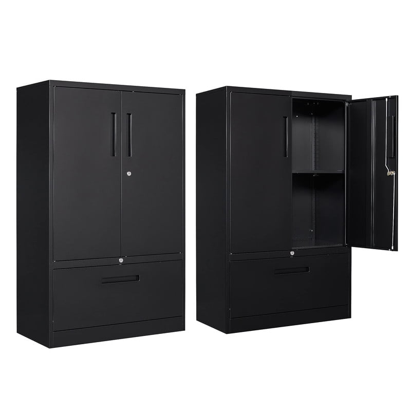 MIIIKO Metal Storage Cabinet with Drawers, 51" File Cabinets for Home ...