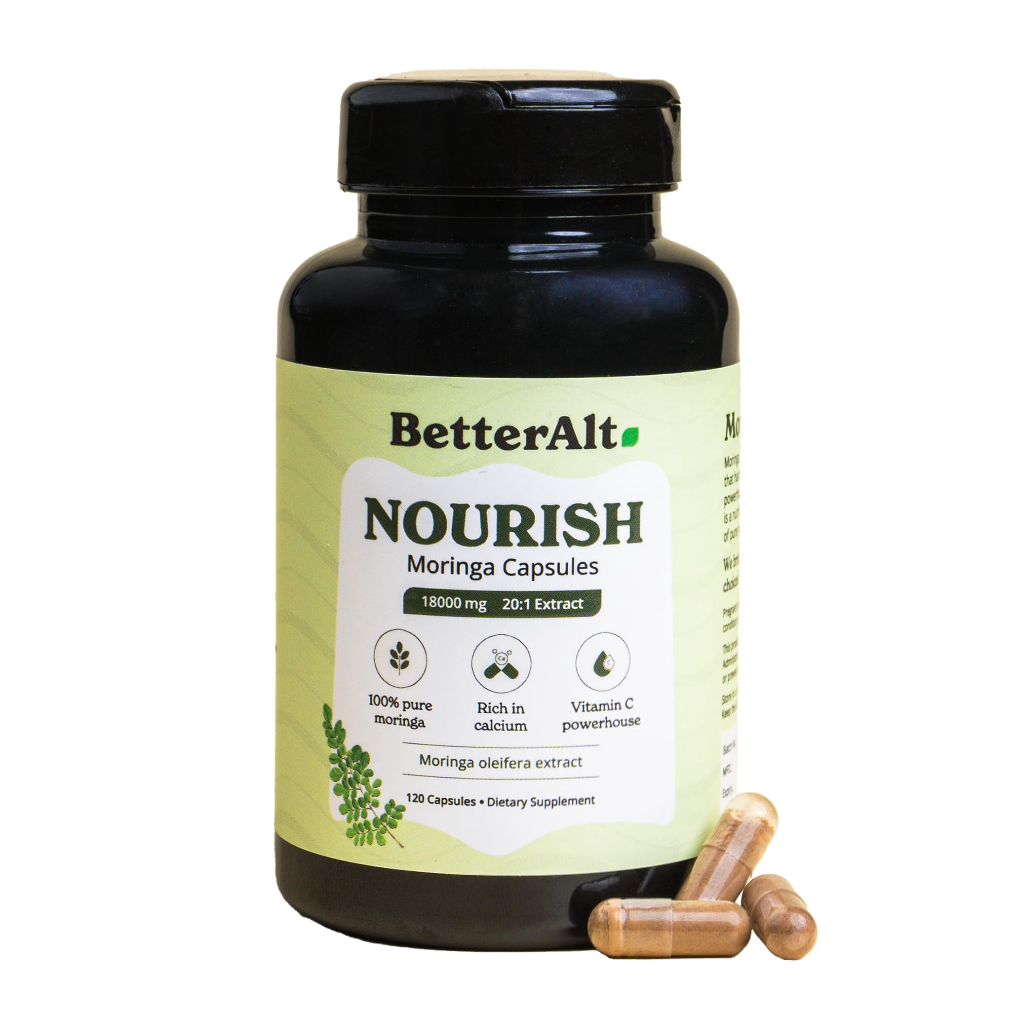 Suplementos Better Alt Moringa, cápsulas de 18000 mg, 120 cápsulas ...