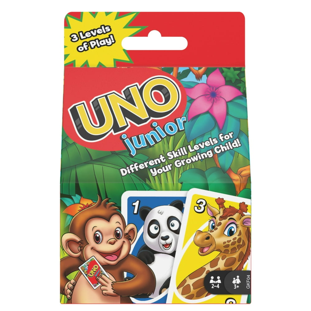 UNO Junior Card Game, Zoo-Themed for Ages 3 Yeas and Older - Walmart ...