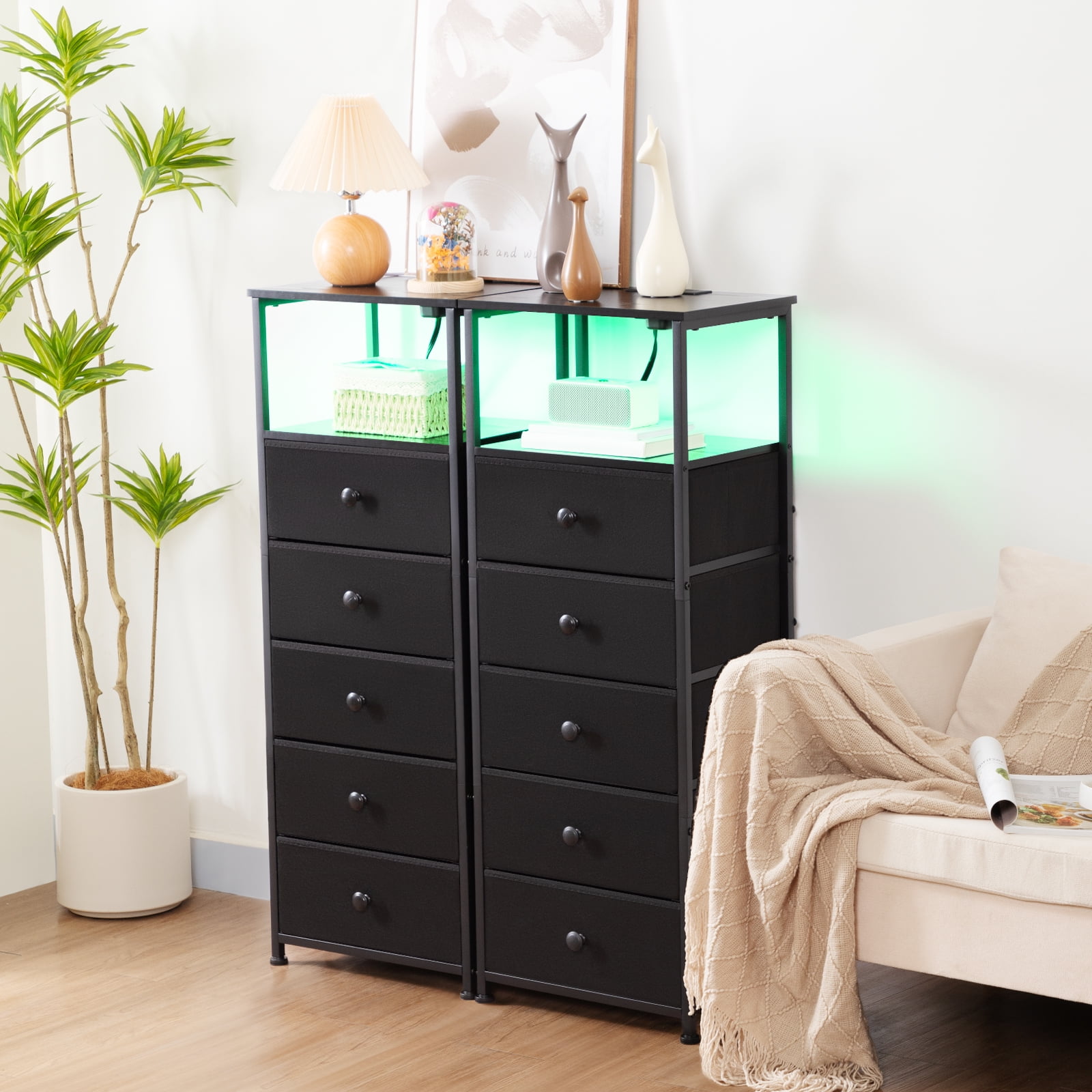 Click here for Amhancible Led Dresser With Charging Station  Tall... prices