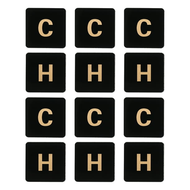 Uxcell Self Stick C/H Water Label, 6 Pairs/12 Pack Acrylic Square Shape ...