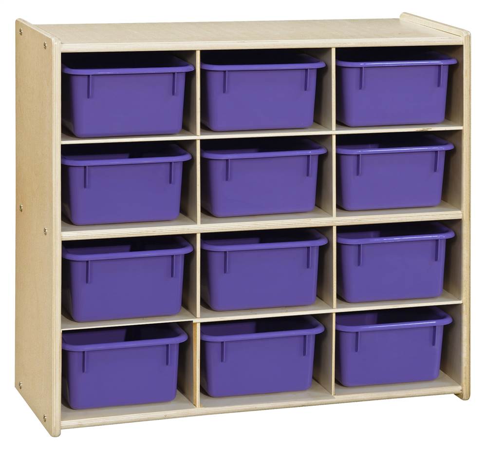 12-Cubby Storage Unit with Purple Tubs (Ready to Assemble) - Walmart.com