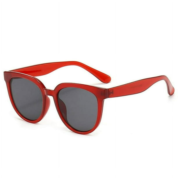 Retro Frame Sunglasses Milk Tea Color Protection Eye Sun Glasses Ladies ...