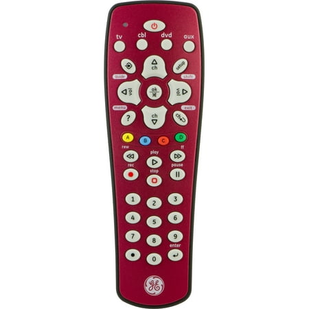 GE Universal Remote, 4-Device, Red, 12404 - Walmart.com