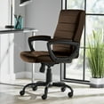 Mainstays Bonded Leather Mid-Back Manager's Office Chair, Brown ...