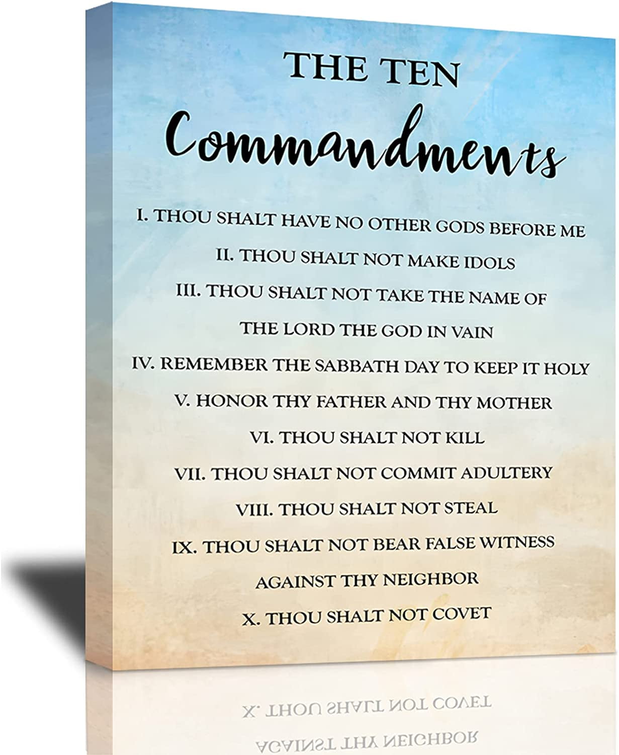 10 Commandments Wall Art Motivational Ten Commandments Blue Sky ...