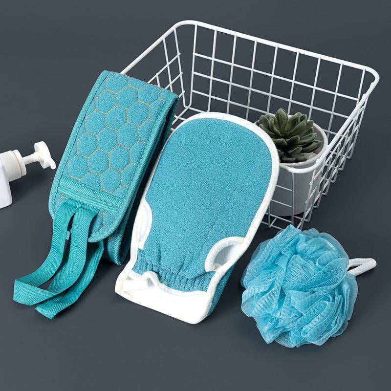 Three-piece Set Of Rubbing Towel Bath Towel Gloves Strong Rubbing Mud ...