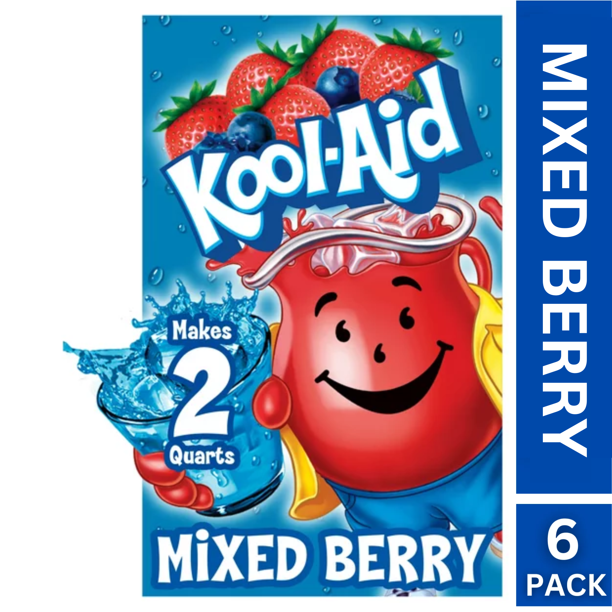 6 Pack Delicious Mixed Berry Kool-Aid Unsweetened Artificially Flavored ...