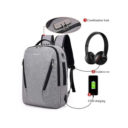 Usb Rechargeable Waterproof Backpack Anti-theft Laptop Bag | Walmart Canada