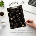 Black Gold Leopard Print with Glitter Acrylic Clipboard Drawing Board ...