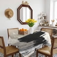 Black Brown Color Block Table Cloth 54x54in, Waterproof Square ...